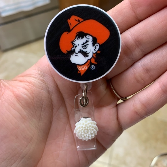 Hand Crafted | Accessories | Oklahoma State University Badge Holder Osu ...